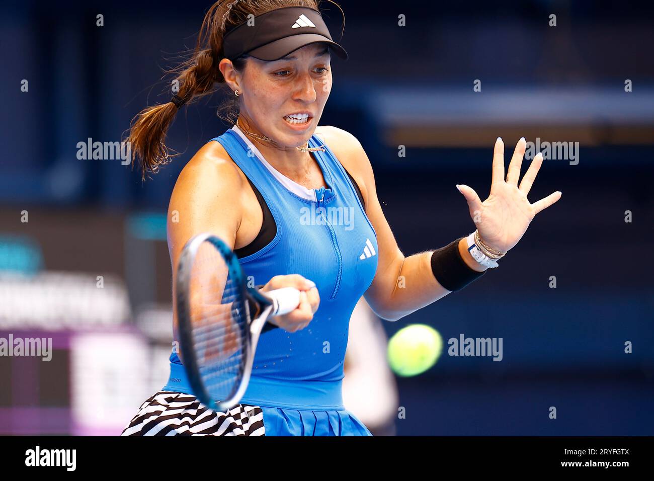 Tokyo, Japan. 1st Oct, 2023. Jessica PEGULA (USA) hits a return against ...