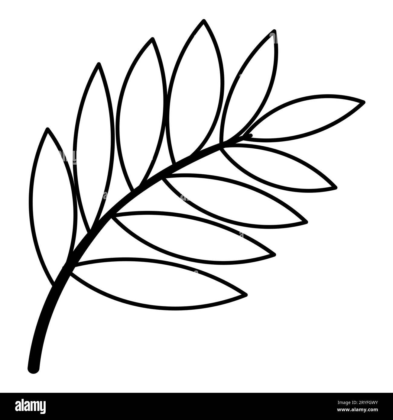 leaf foliage autumn line icon forest element Stock Vector Image & Art ...