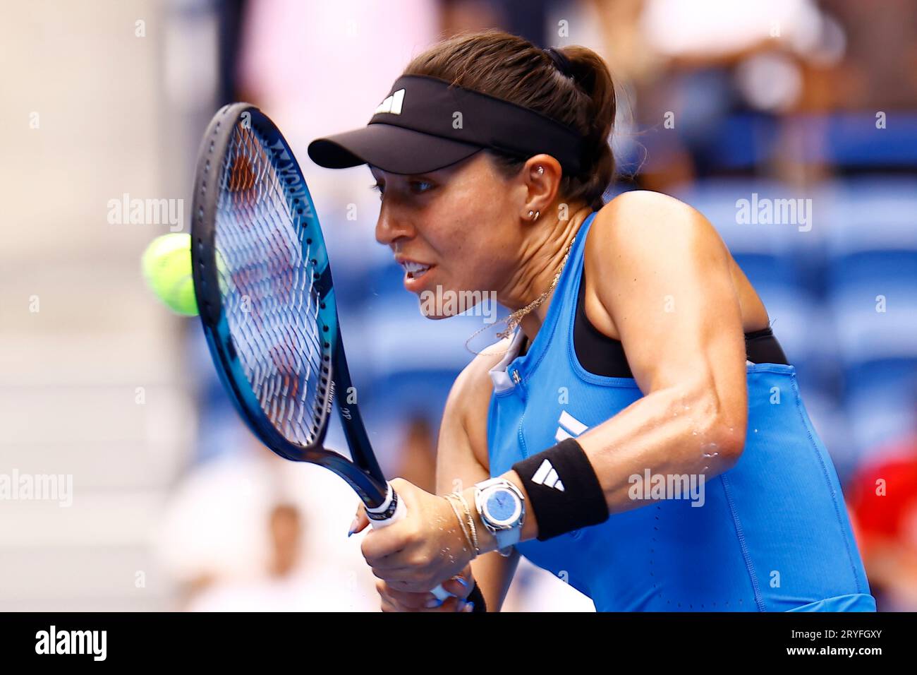Tokyo, Japan. 1st Oct, 2023. Jessica PEGULA (USA) hits a return against ...