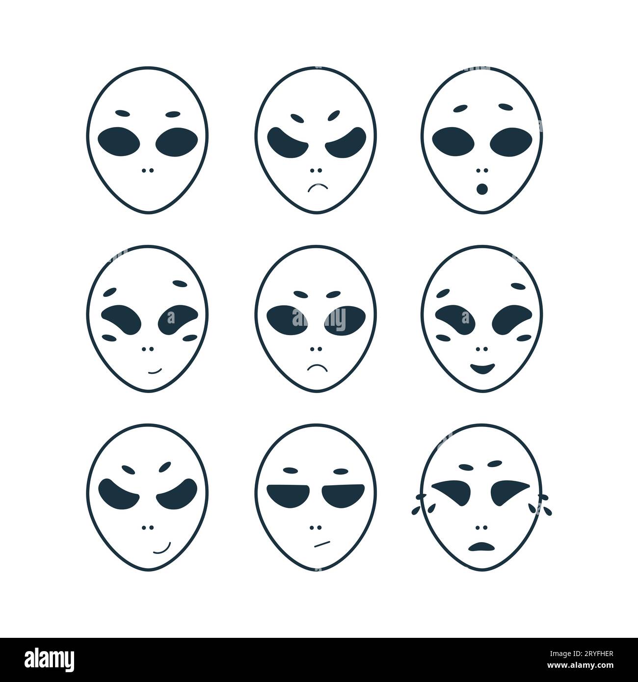 Vector illustration moon sun faces Stock Vector Images - Alamy