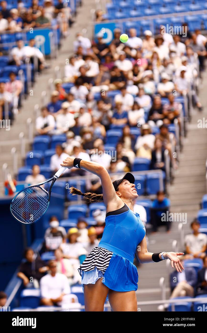 Tokyo, Japan. 1st Oct, 2023. Jessica PEGULA (USA) serves against ...