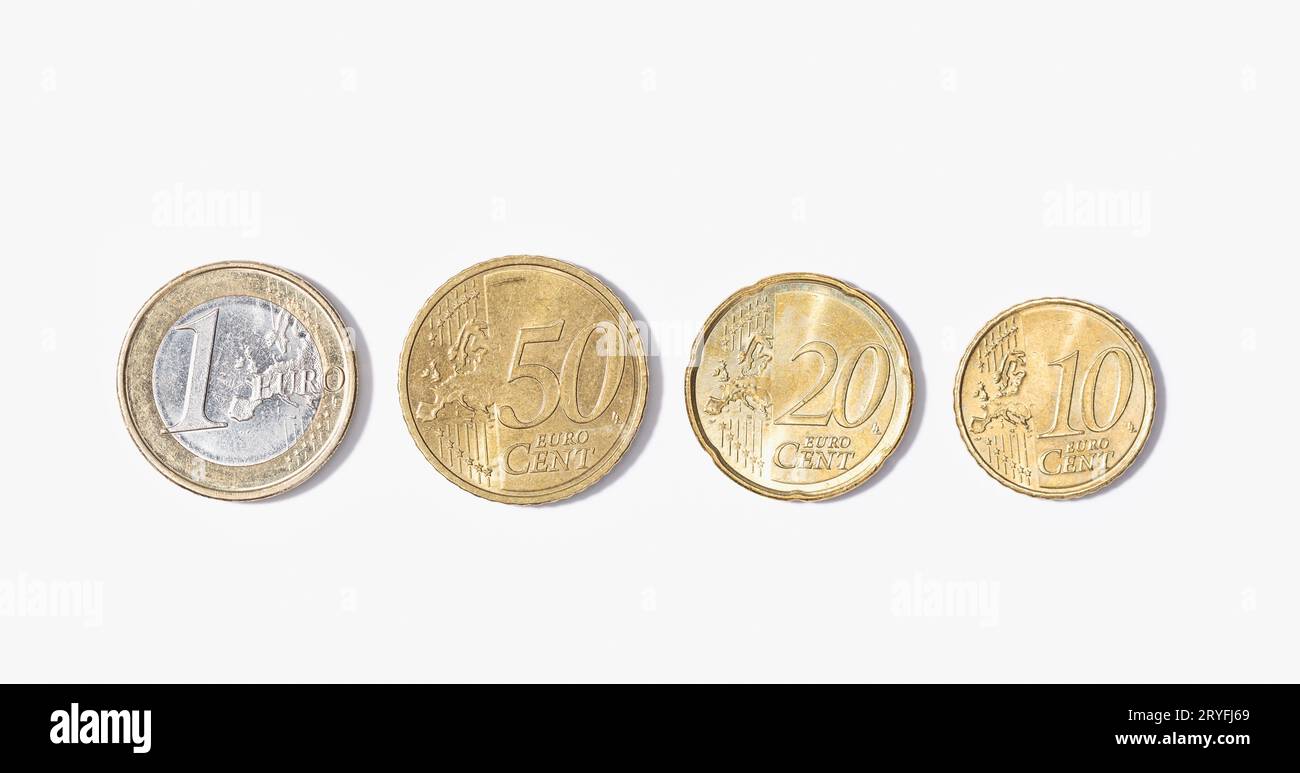 Set of euro coins isolated on white background Stock Photo - Alamy