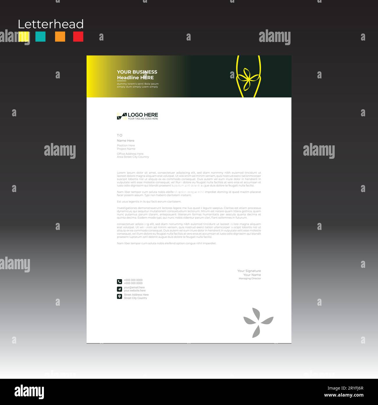 4 colored vector letterhead design for corporate and any best company ...