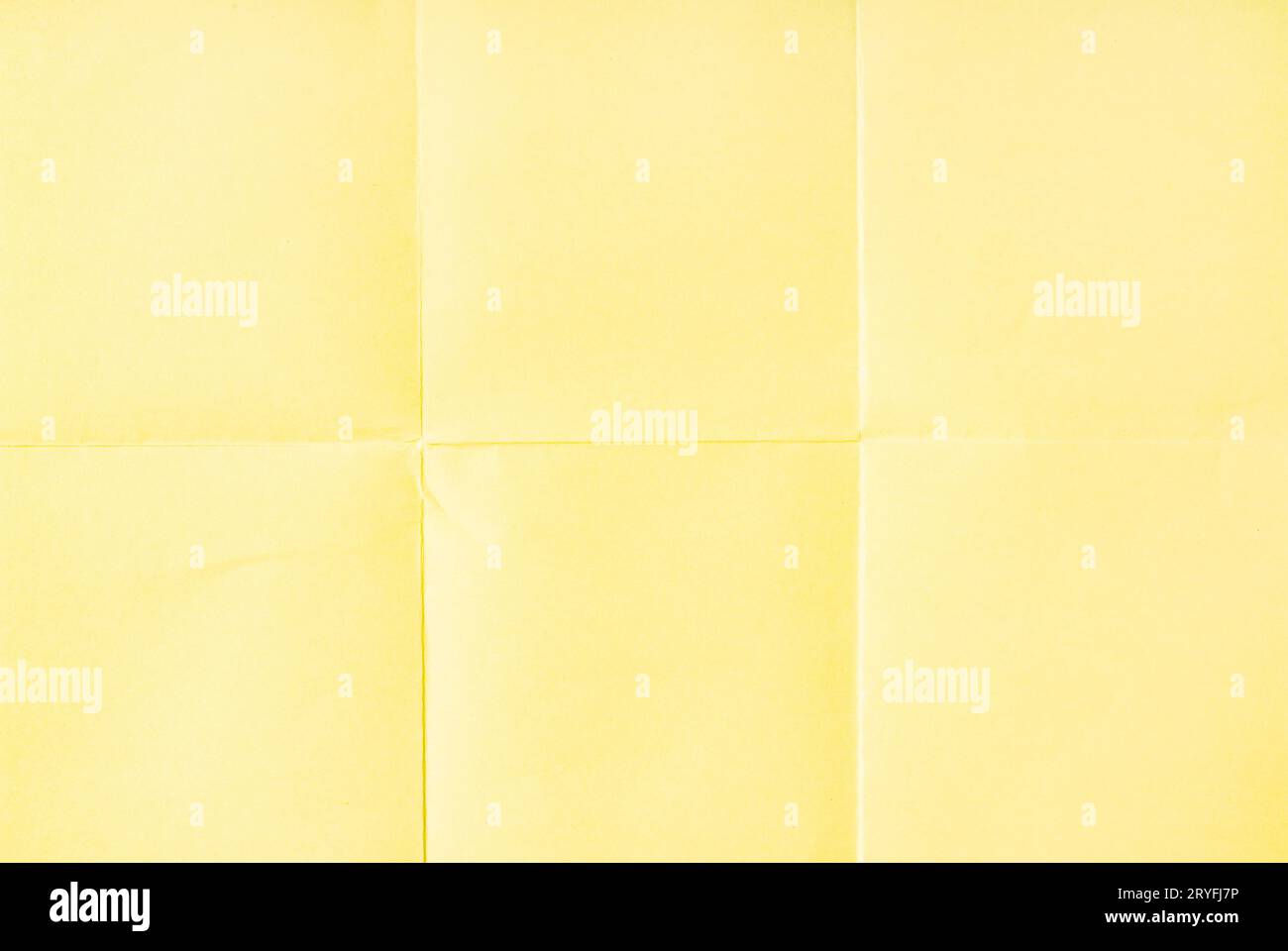 Light Yellow crumpled unfolded paper sheet texture background. Paper ...