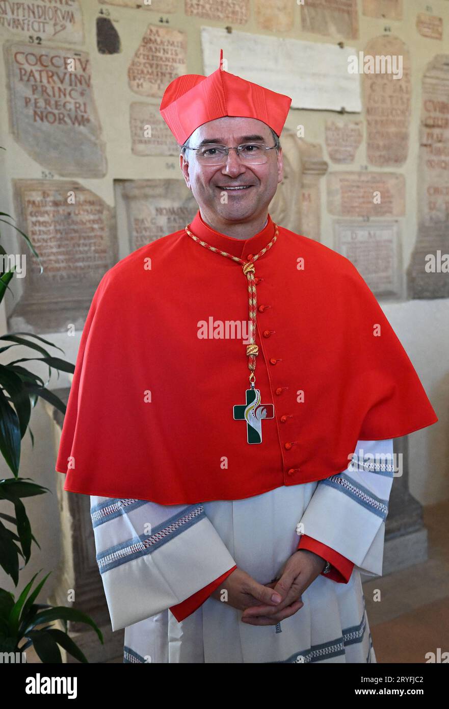 New cardinal Americo Manuel Alves Aguiar (Portugal) poses as he meets ...
