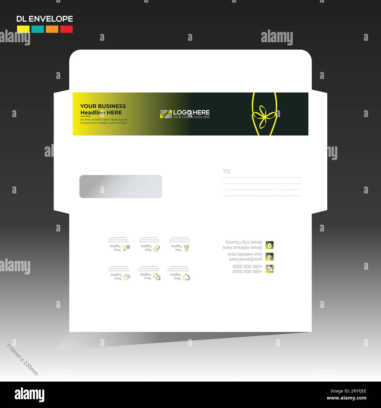 4 colored vector made envelope design for corporate and any best ...