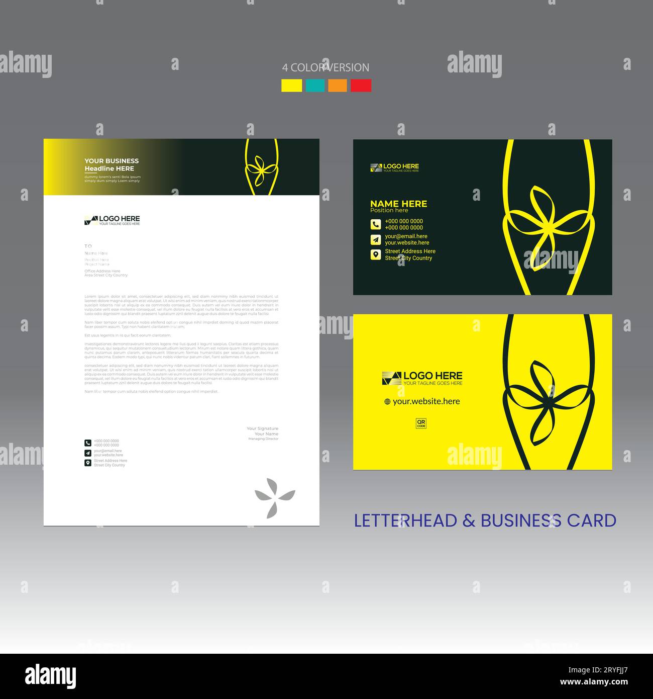 letterhead and business card for any kind of use Stock Vector Image ...