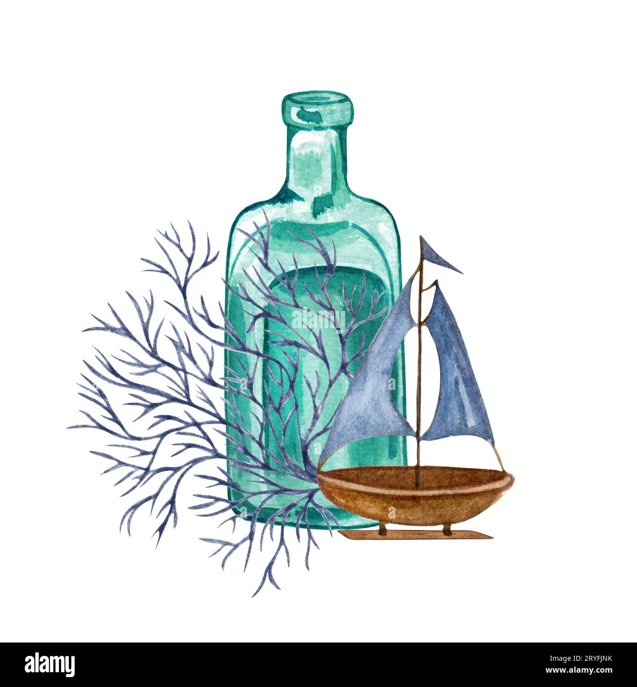 Blue seaweed boat Cut Out Stock Images & Pictures - Alamy