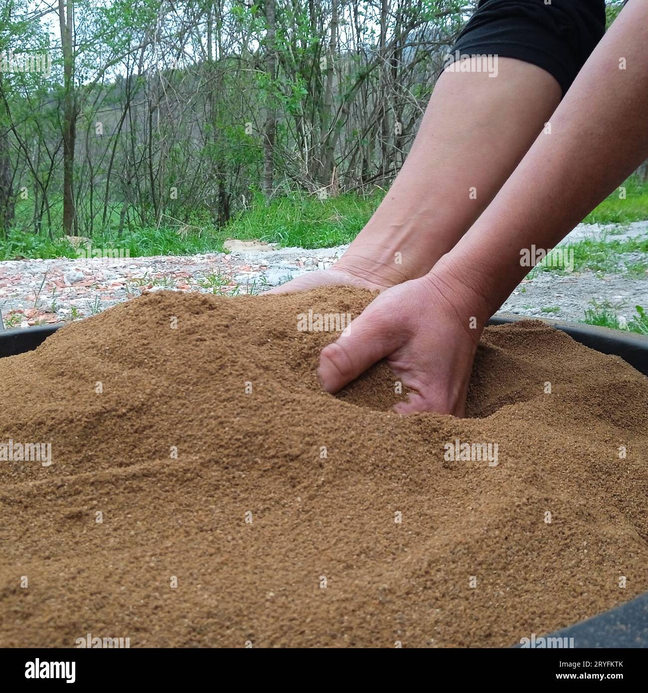 Mining of the natural resource sand Stock Photo - Alamy
