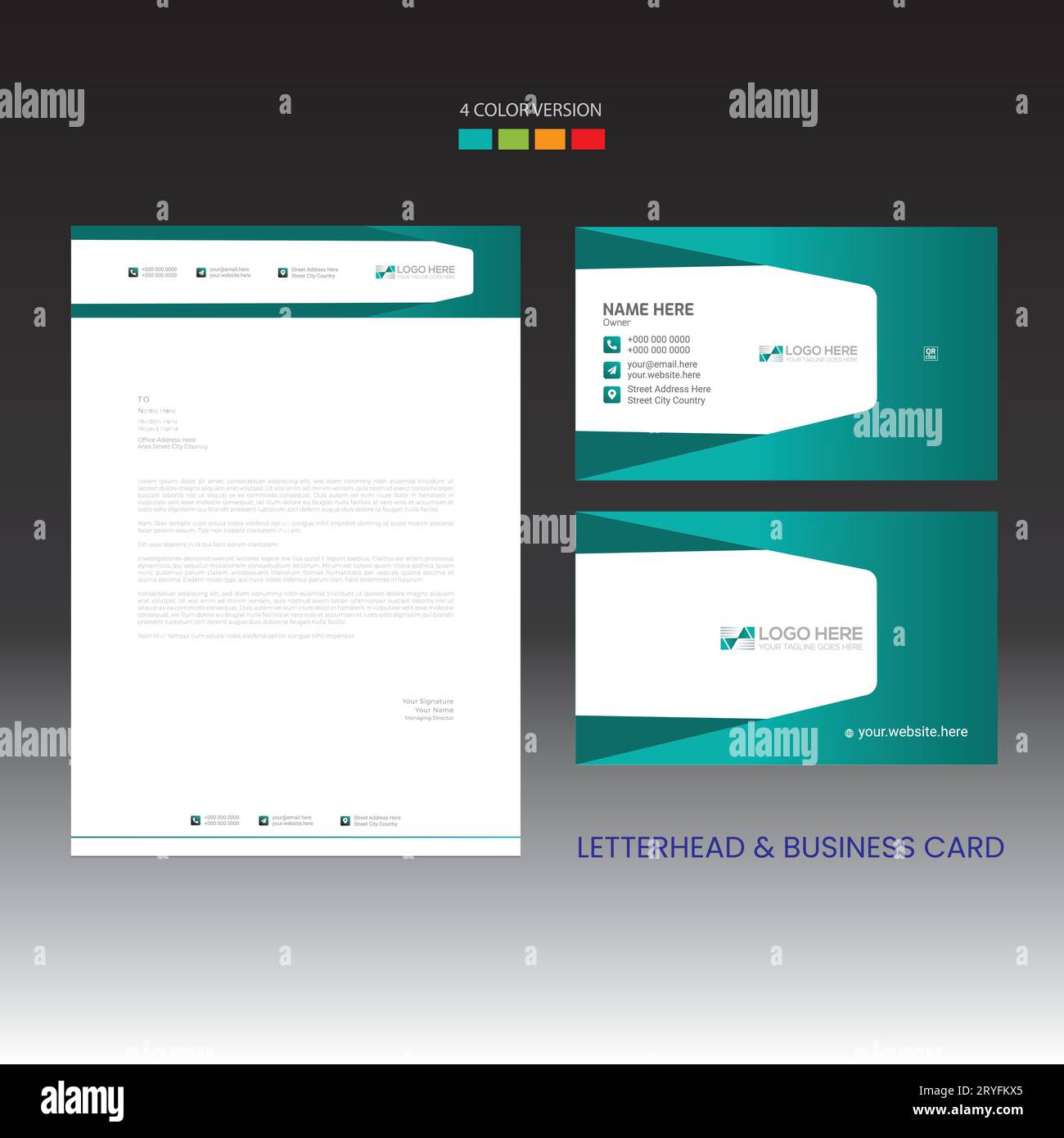 letterhead and business card for any kind of use Stock Vector Image ...