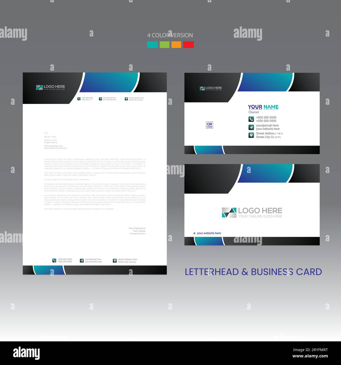 letterhead and business card for any kind of use Stock Vector Image ...