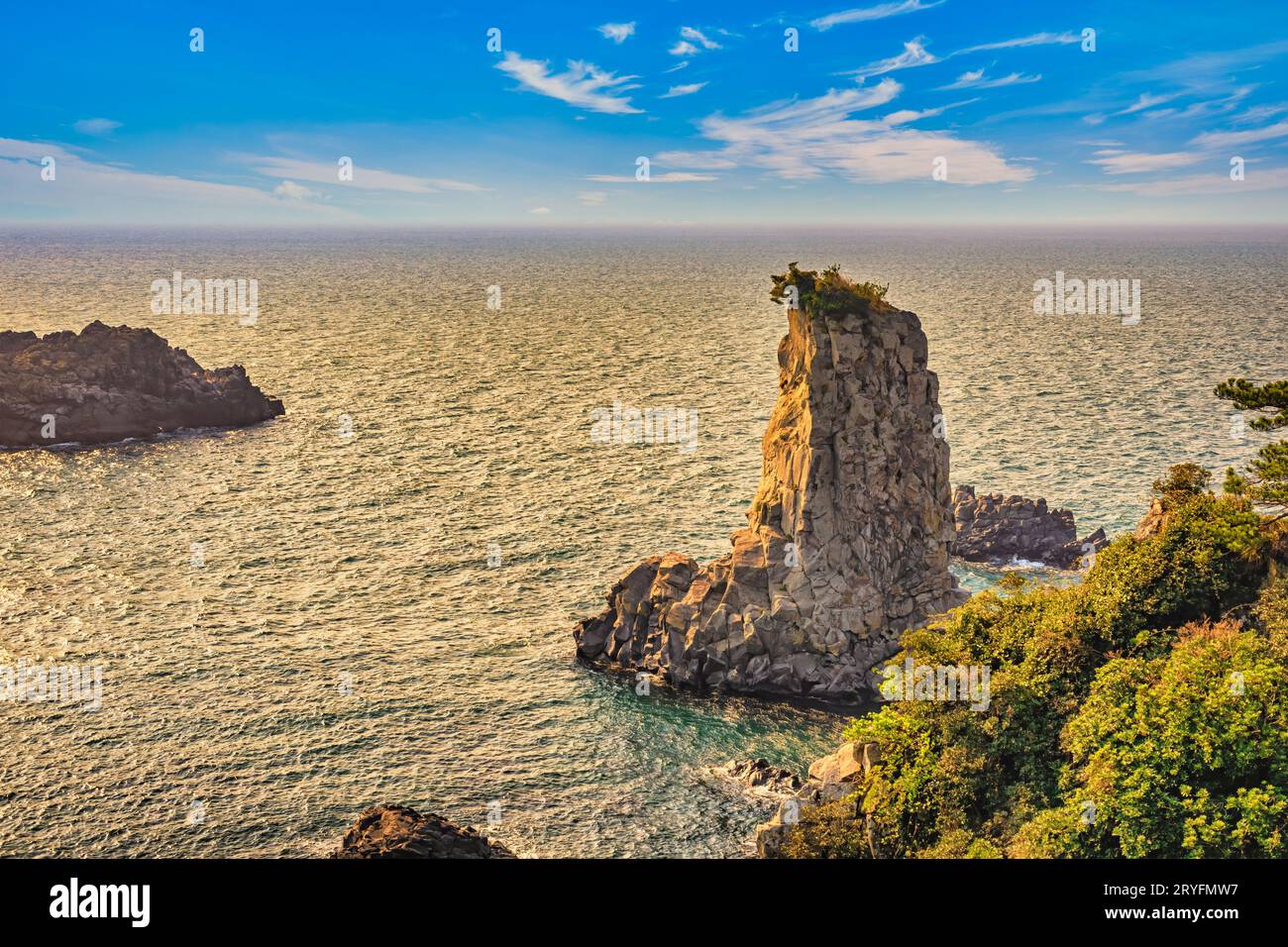 Jeju Island South Korea, nature landscape at Jeju Do Oedolgae Rock ...
