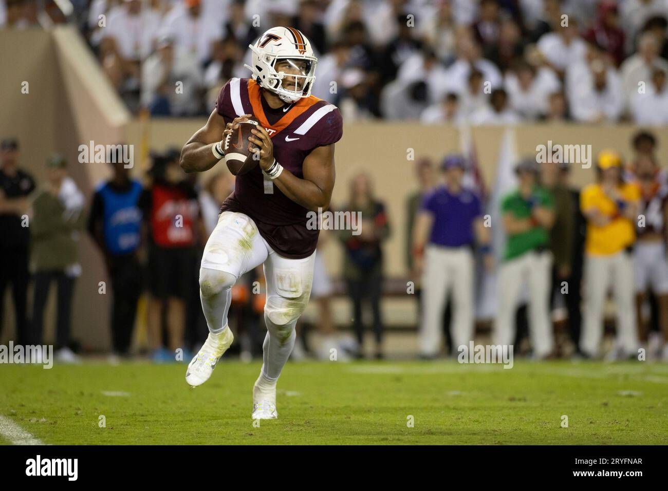September 30, 2023: Virginia Tech Hokies quarterback Kyron Drones (1 ...