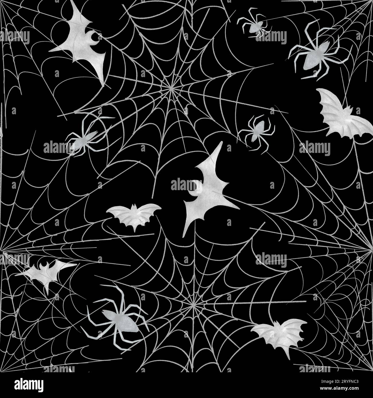 Halloween seamless pattern. spider web. watercolor background Stock ...