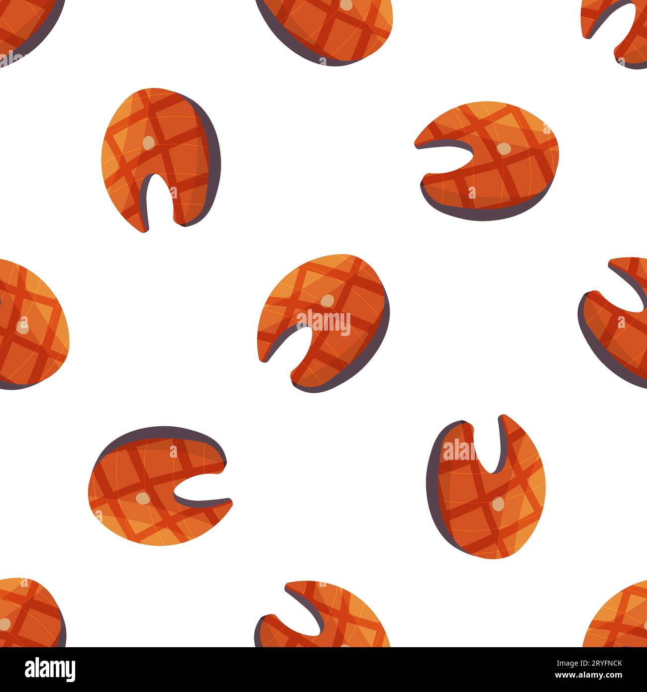 fish steak barbecue fried cook pattern background Stock Vector Image ...