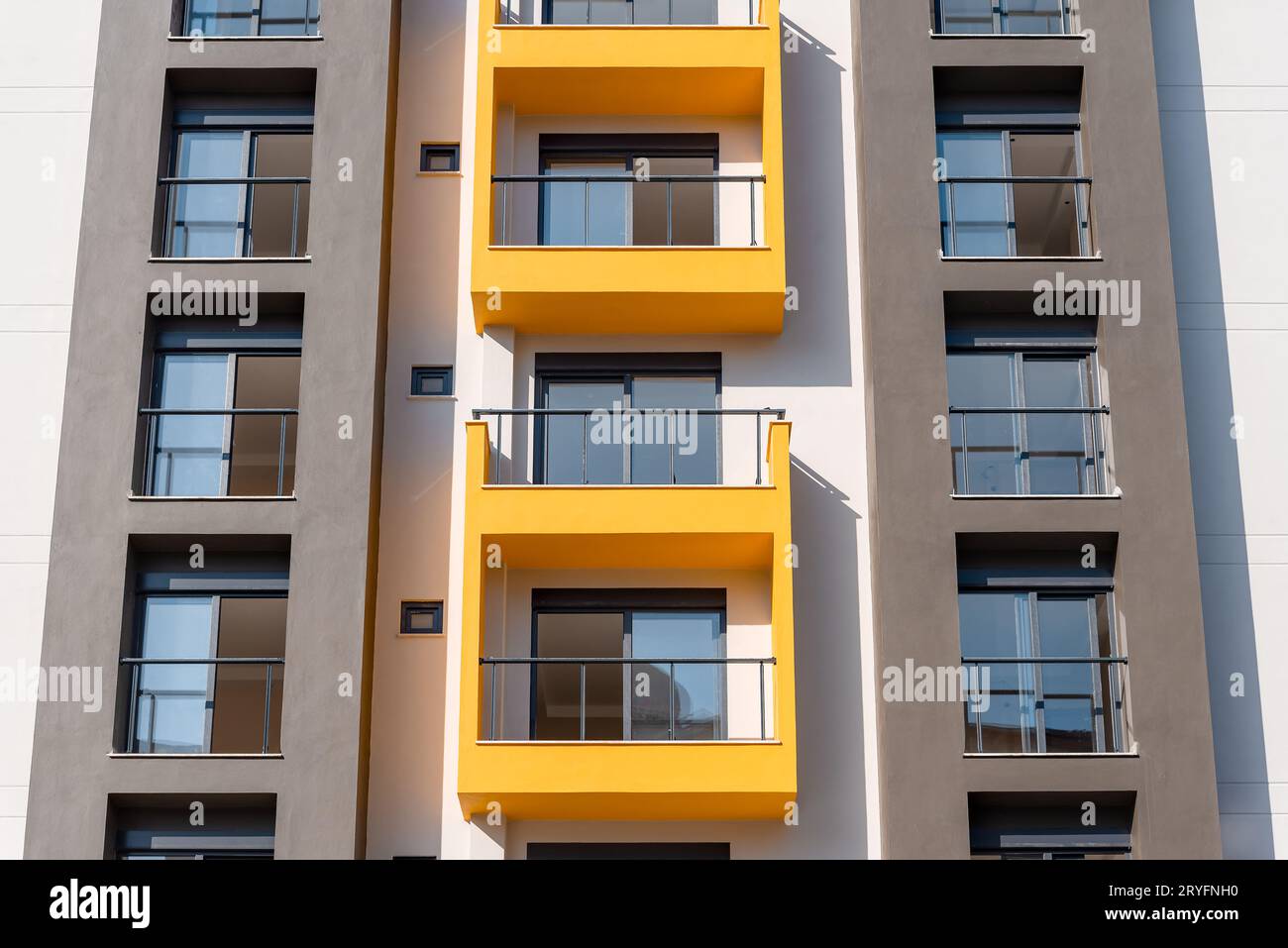 Part of the facade of a residential apartment building in Turkey Stock ...
