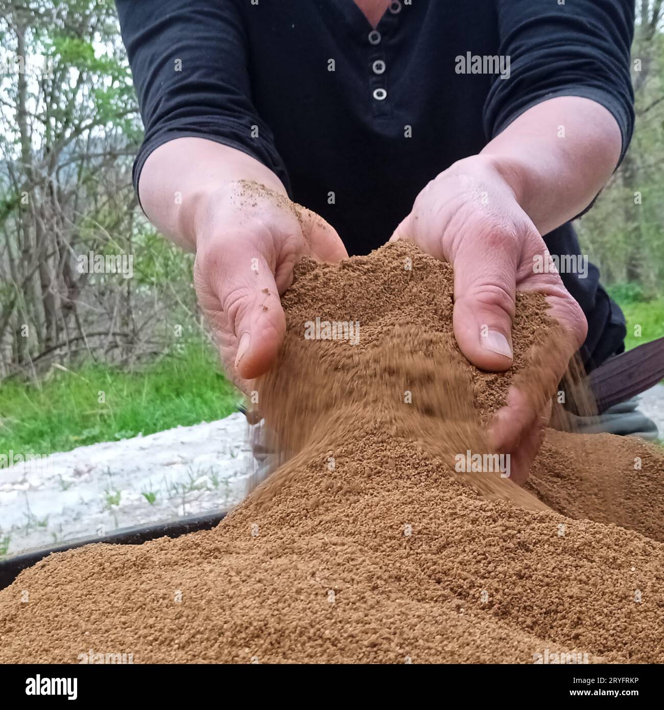 Mining of the natural resource sand Stock Photo - Alamy