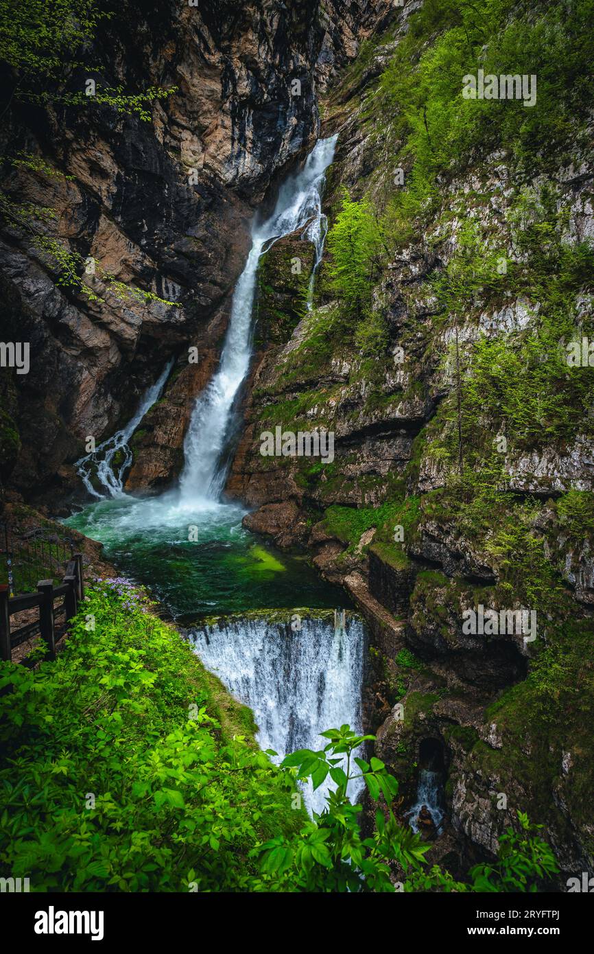 One of the most famous and visited waterfall in Slovenia. Beautiful ...
