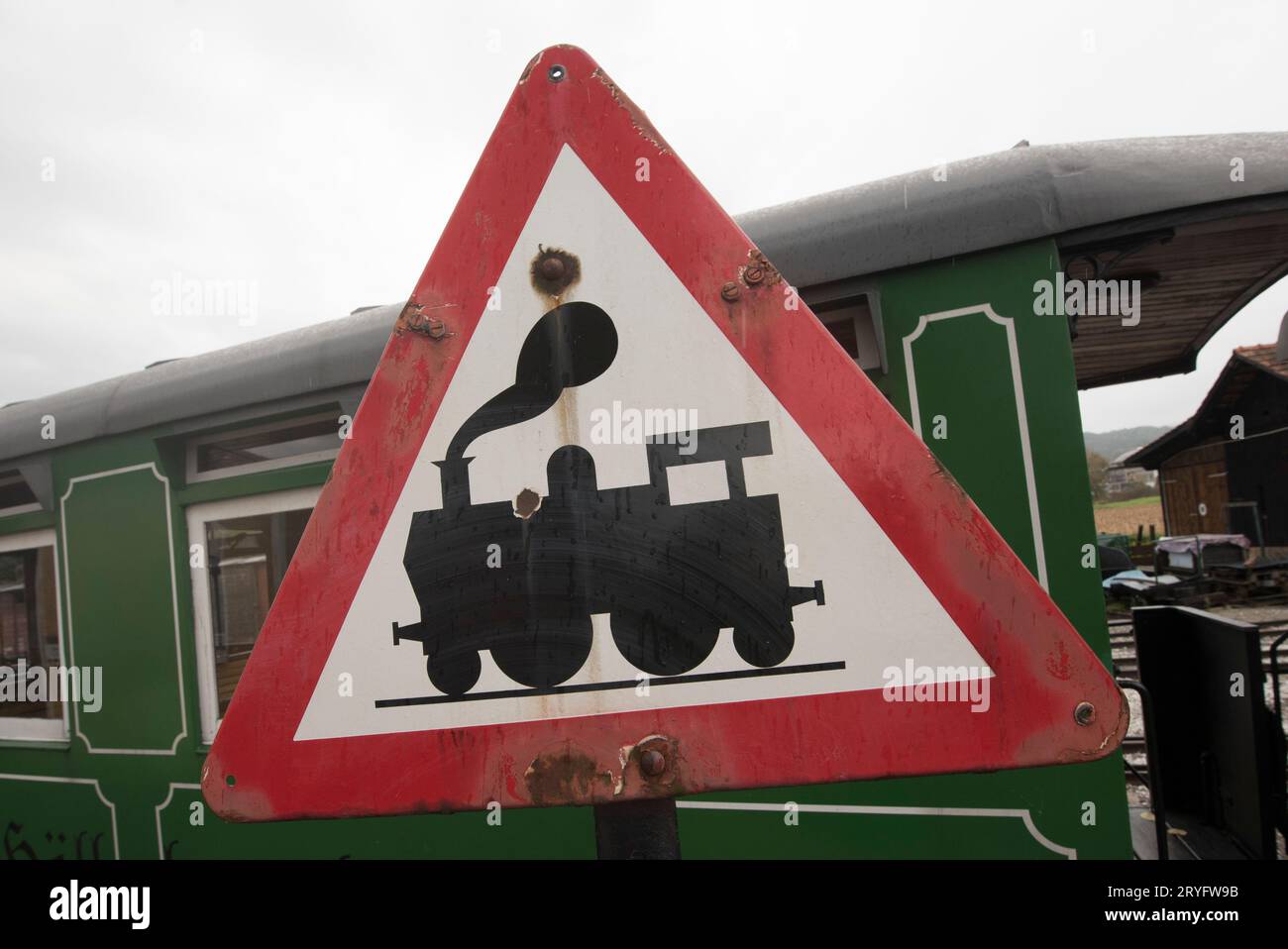 Symbol for train and rail traffic Stock Photo - Alamy