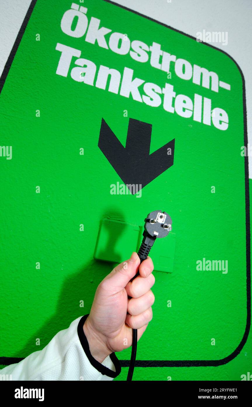 A green electricity filling station Stock Photo - Alamy