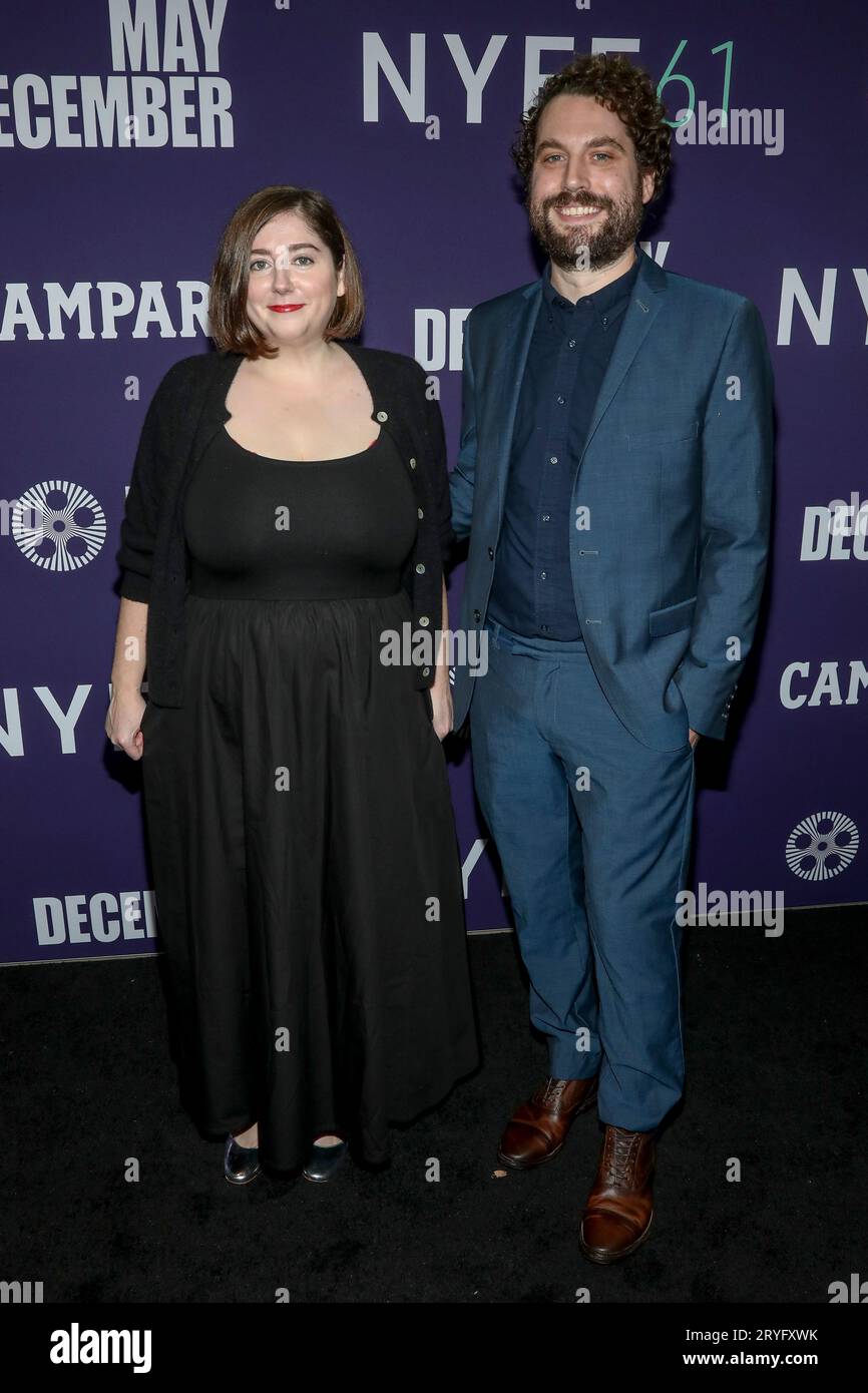 Screenwriters Samy Burch, left, and Alex Mechanik attend the 61st New ...