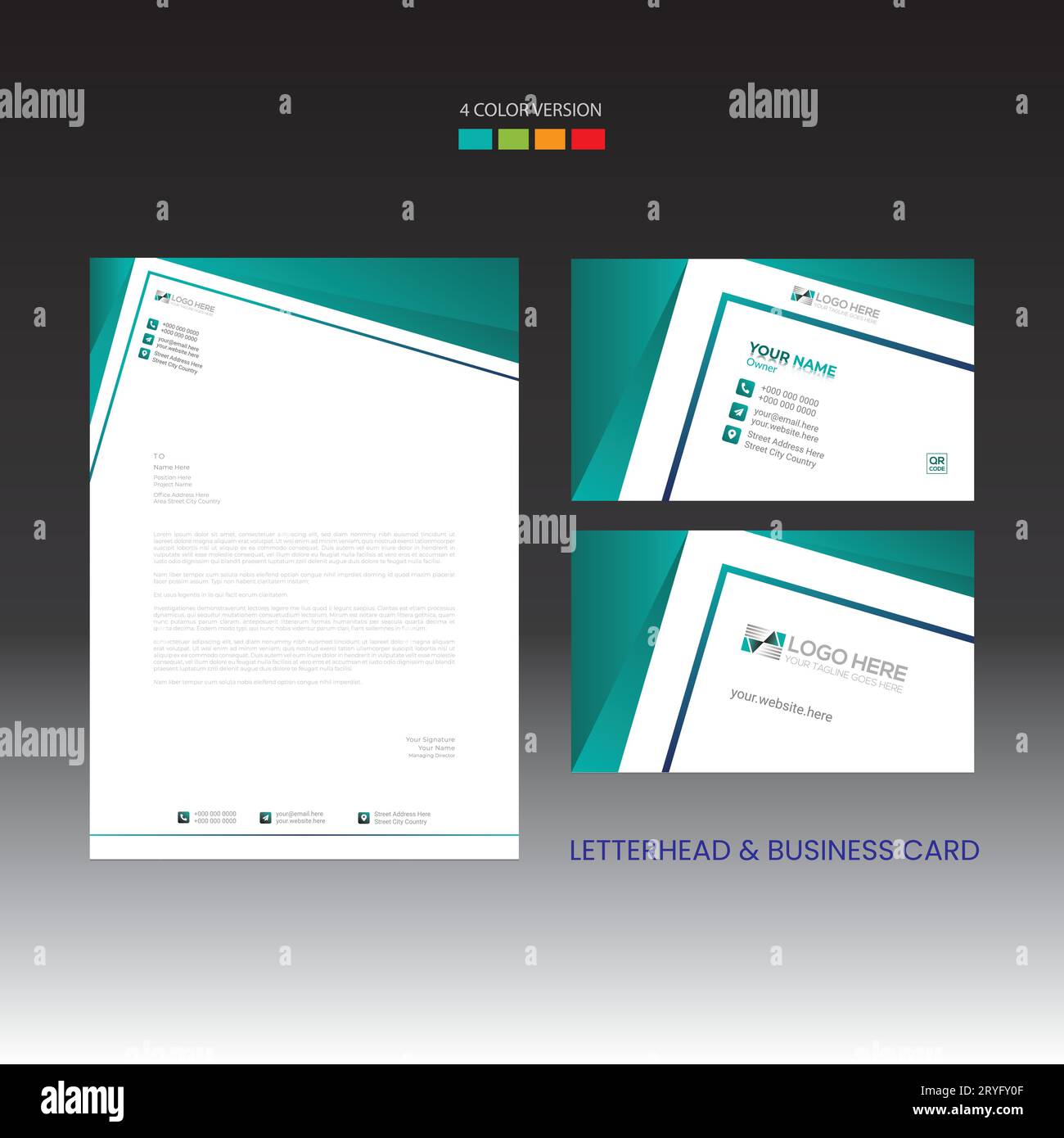 letterhead and business card for any kind of use Stock Vector Image ...