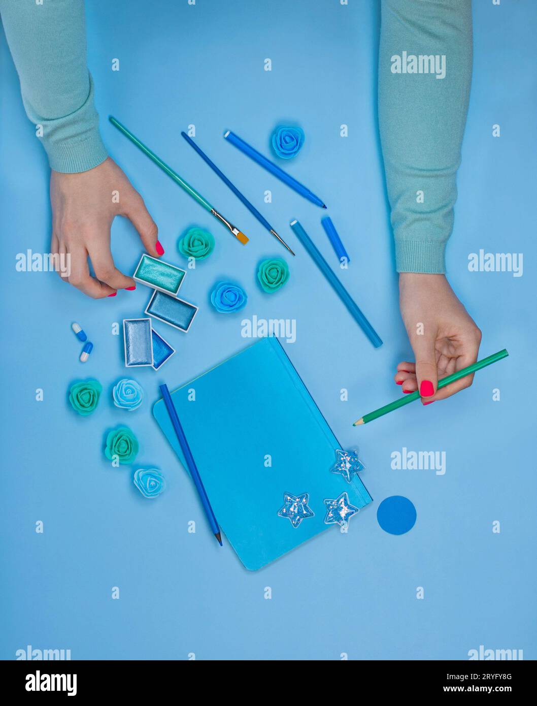 Girl keeps a planner. Planning the compilation of letters and writing ...