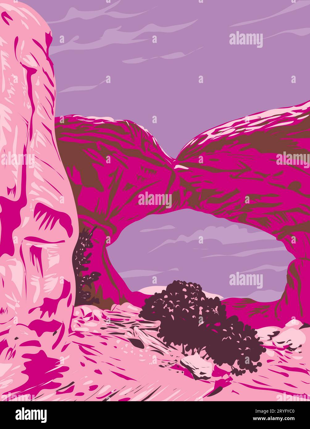 Broken Arch in the Broken Arch Trail in Arches National Park Utah WPA ...