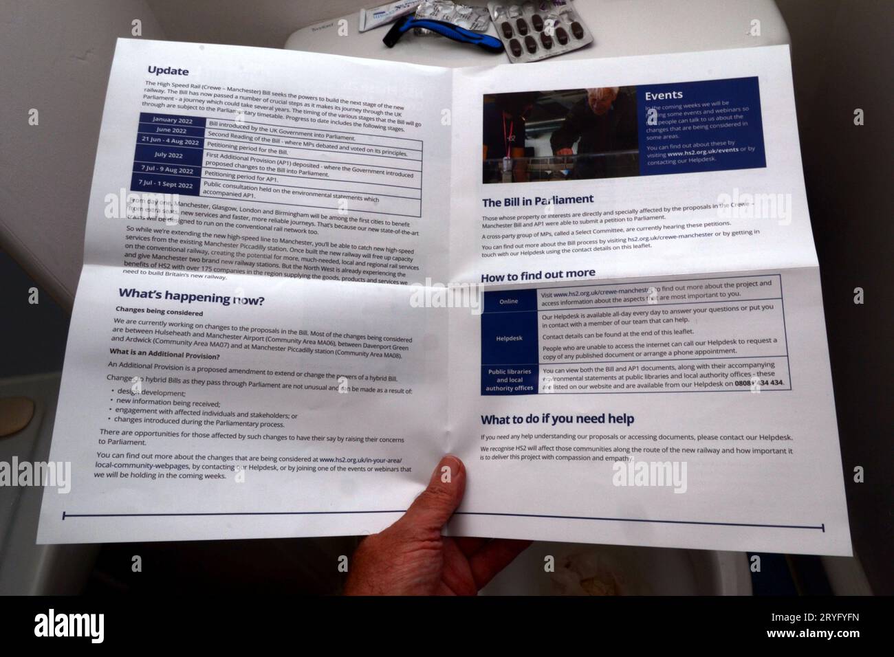 Manchester, UK, 1st October, 2023. An older Caucasian male reads an ...