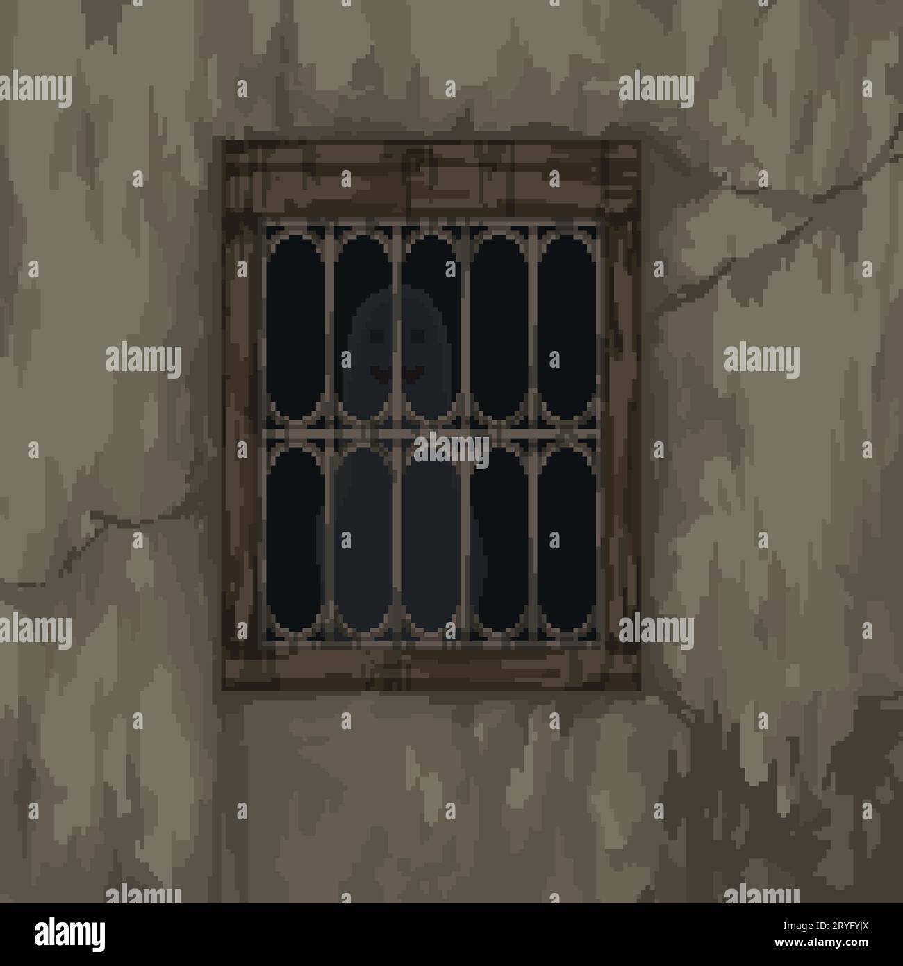 pixel art of haunt house window Stock Vector Image & Art - Alamy