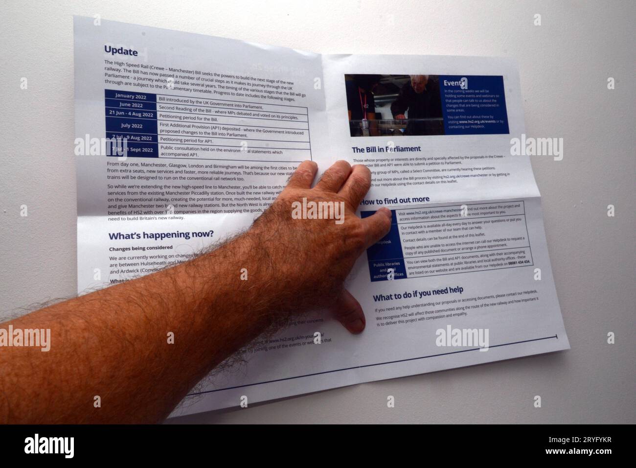 Manchester, UK, 1st October, 2023. An older Caucasian male reads an ...