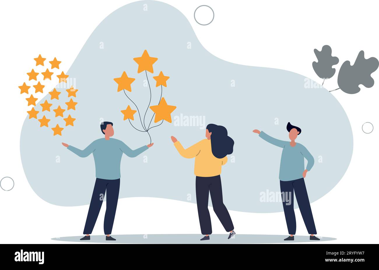 Evaluation, employee appraisal, rating or feedback, stars quality or ...