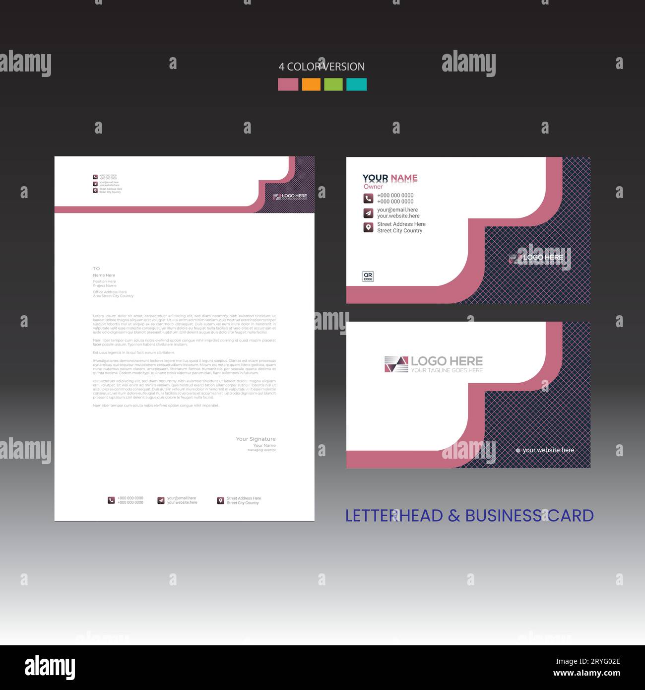 letterhead and business card for any kind of use Stock Vector Image ...