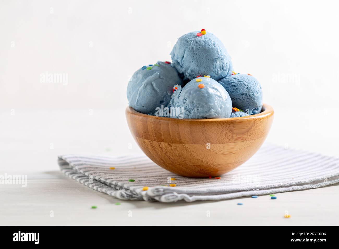 Homemade blue ice cream Stock Photo - Alamy