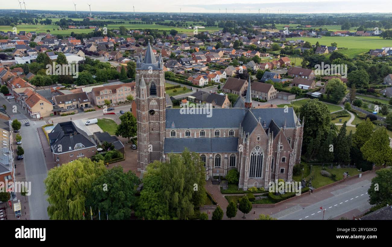 Sint-Lenaarts, Brecht, Antwerp, Belgium, 6th of June, 2022, Aerial view ...