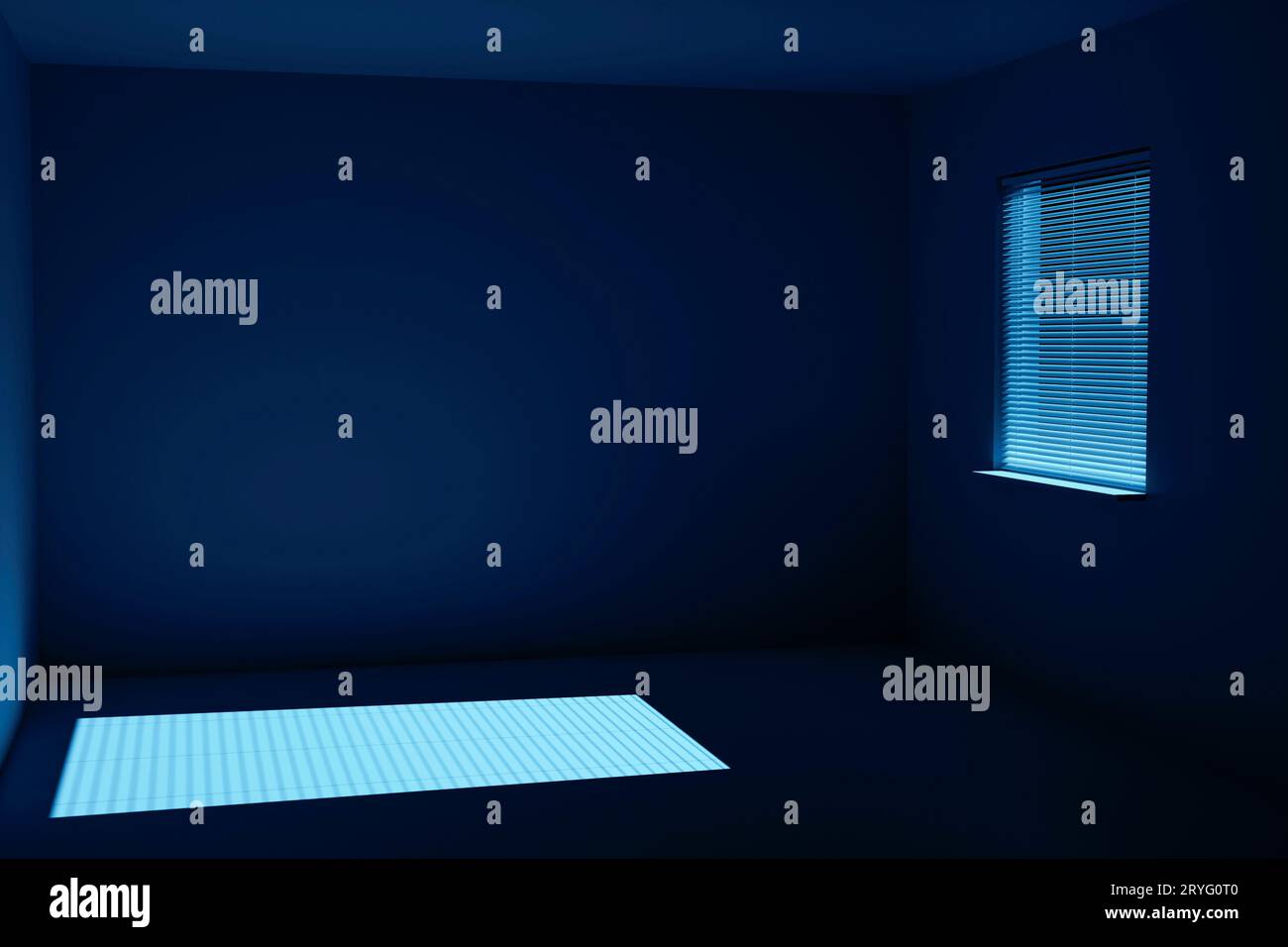 Moonlight on the floor through a window with horizontal blinds Stock ...