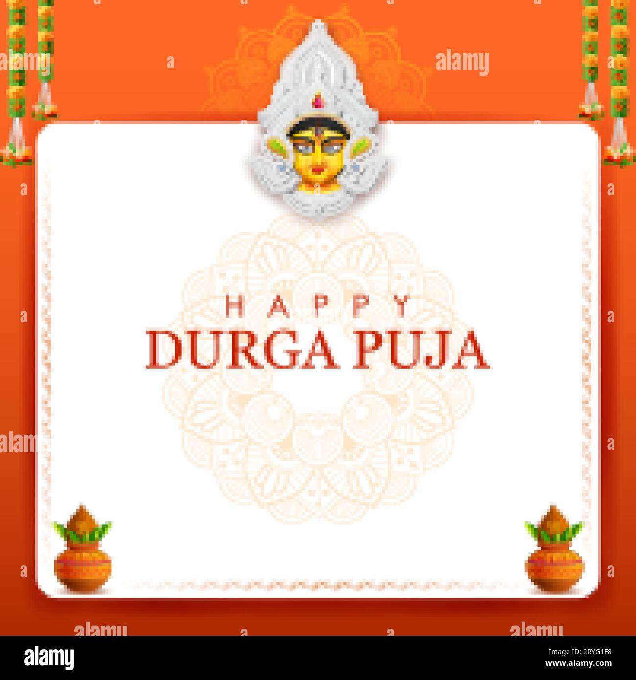 Goddess Durga Face in Happy Durga Puja Subh Navratri Indian religious ...