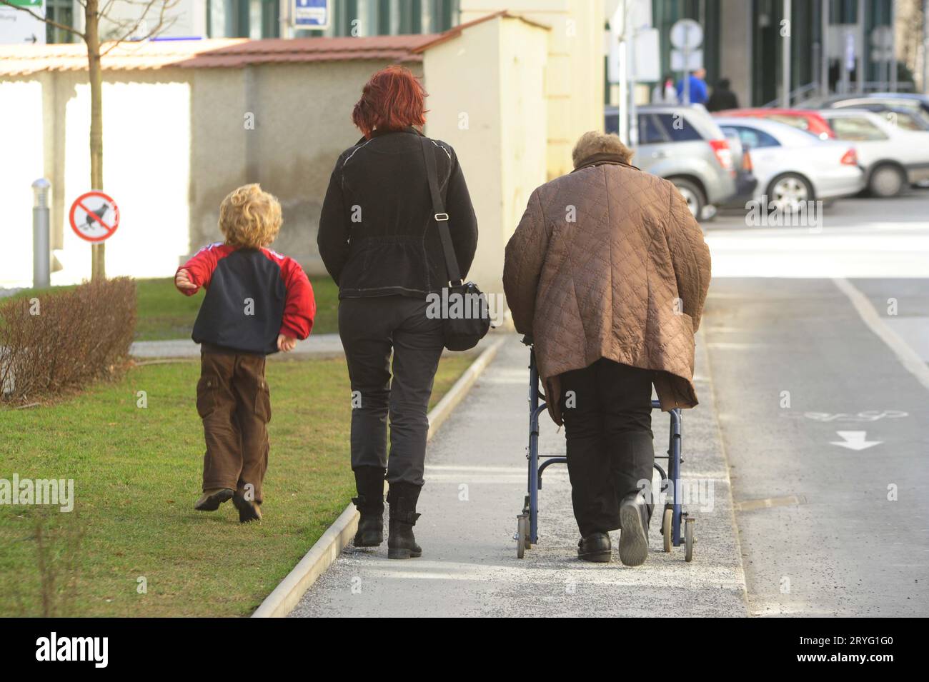 Young generation and old generation in the family Stock Photo - Alamy