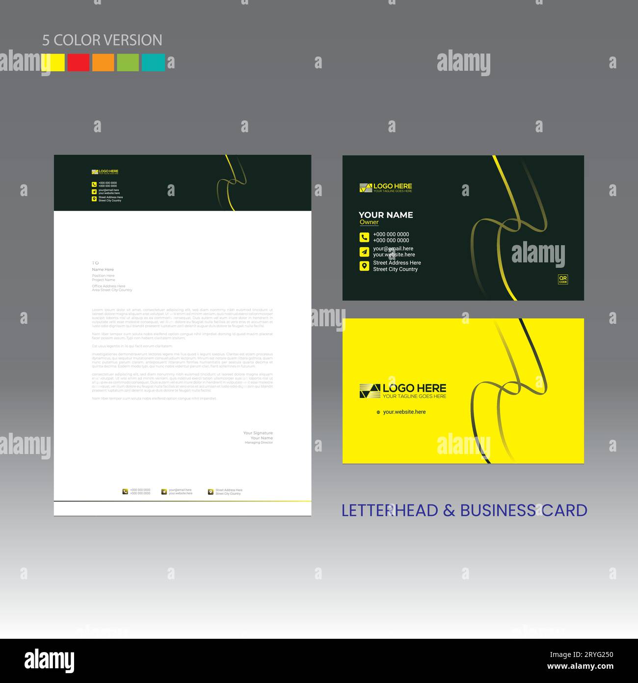 letterhead and business card for any kind of use Stock Vector Image ...