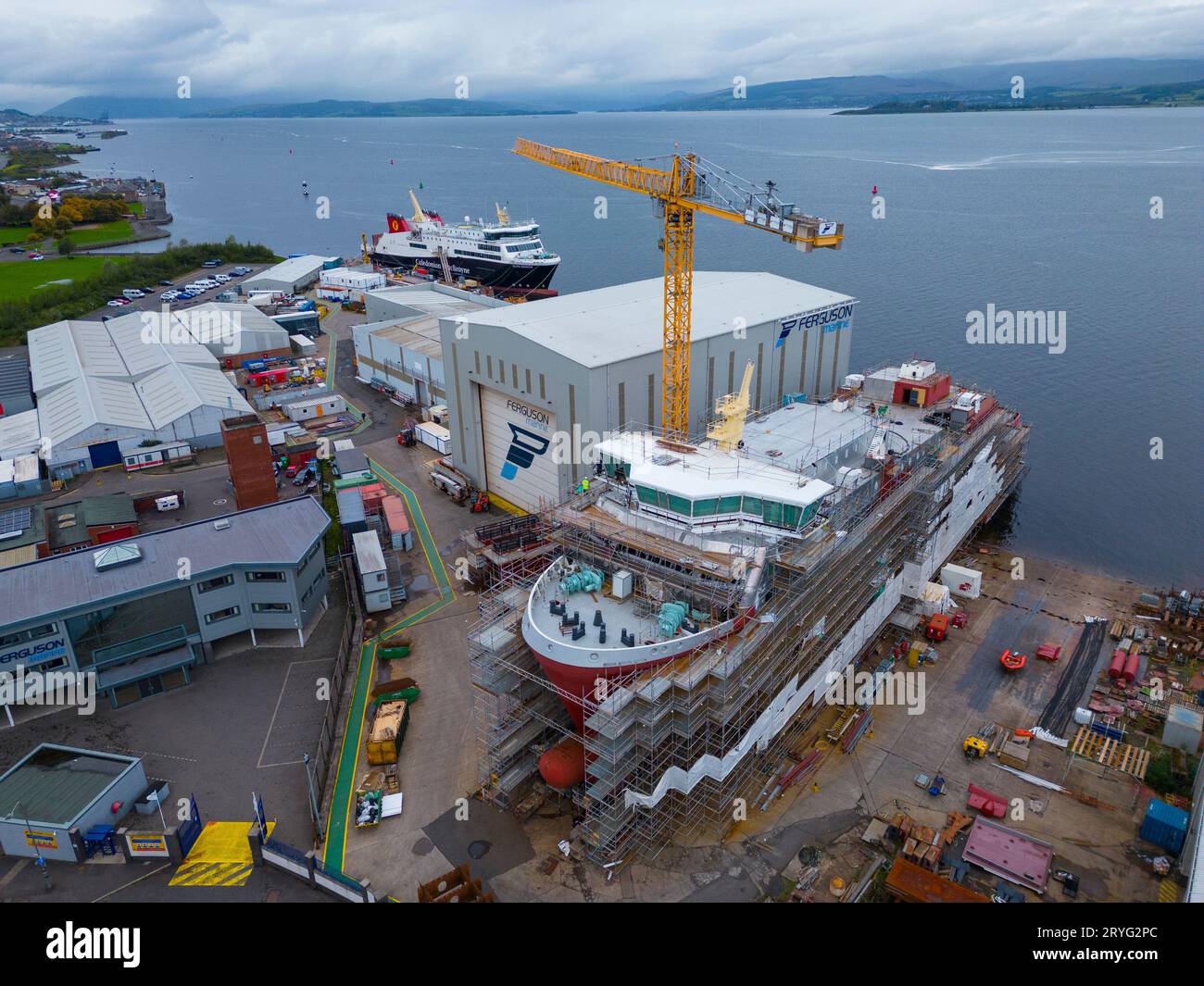 Aerial views of MV Glen Rosa and Glen Sannox, two Caledonian MacBrayne ... Aerial views of MV Glen Rosa and Glen Sannox, two Caledonian MacBrayne ...