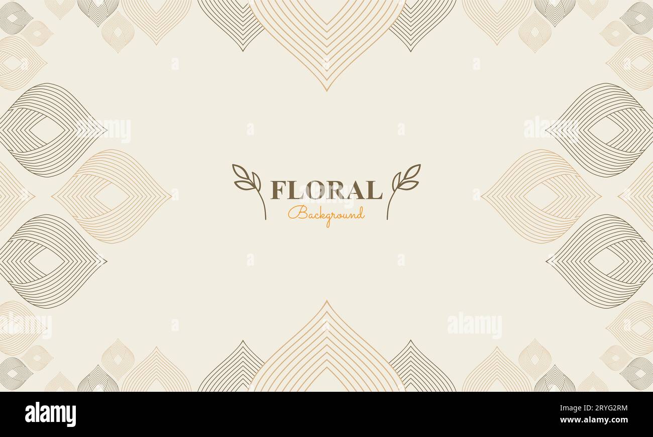 floral background with abstract natural shape, leaf and floral ornament ...