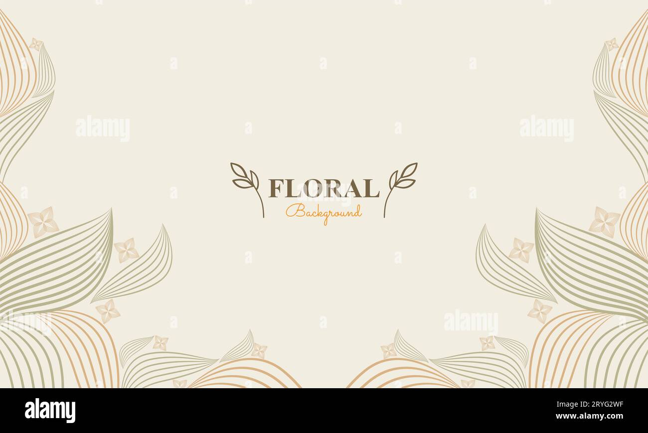 floral background with abstract natural shape, leaf and floral ornament ...