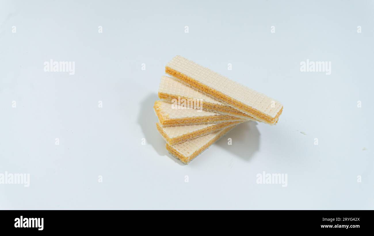 Cheese wafer isolated on white background Stock Photo - Alamy