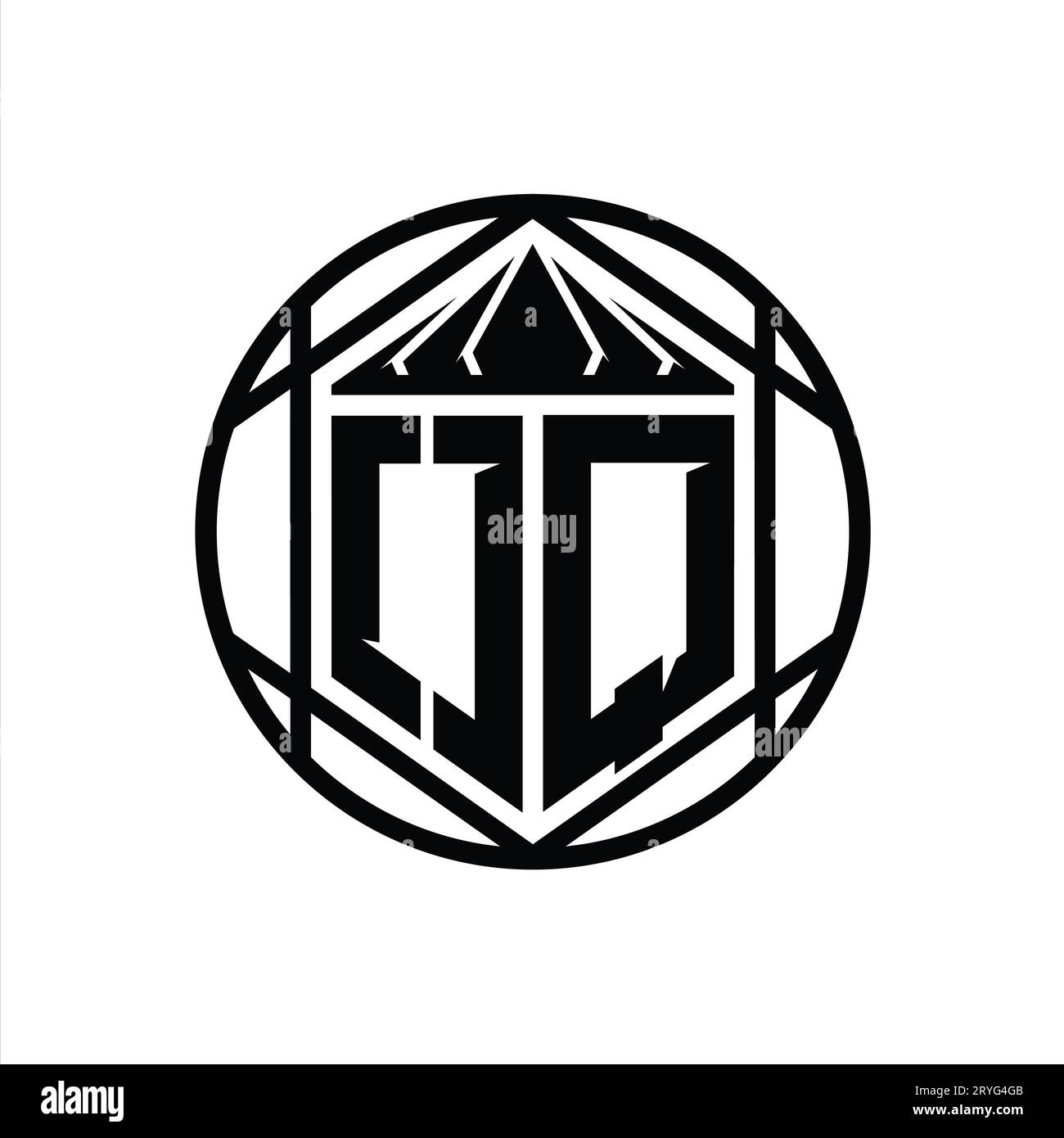 OQ Letter Logo monogram hexagon slice crown sharp shield shape isolated ... OQ Letter Logo monogram hexagon slice crown sharp shield shape isolated ...