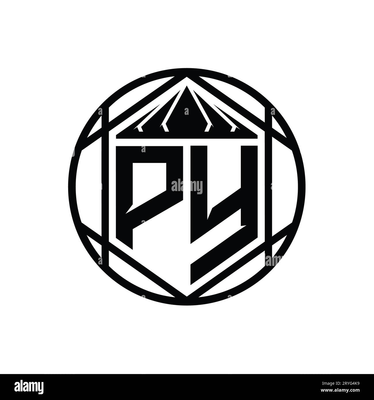 PY Letter Logo monogram hexagon slice crown sharp shield shape isolated ... PY Letter Logo monogram hexagon slice crown sharp shield shape isolated ...
