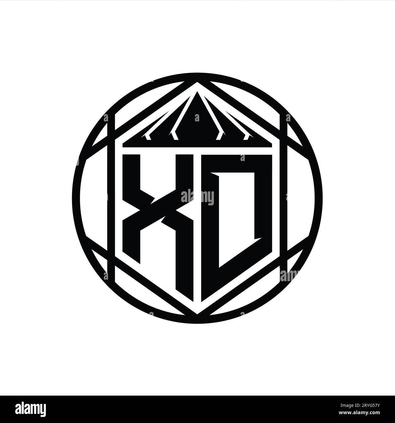 XD Letter Logo monogram hexagon slice crown sharp shield shape isolated ... XD Letter Logo monogram hexagon slice crown sharp shield shape isolated ...