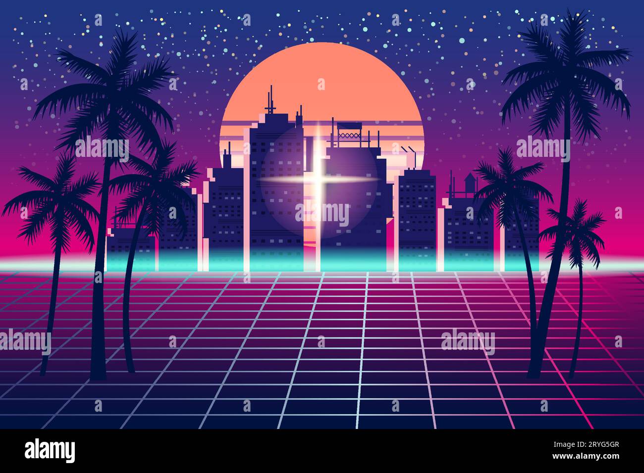 Synthwave retro banner vaporwave Stock Vector Images - Alamy