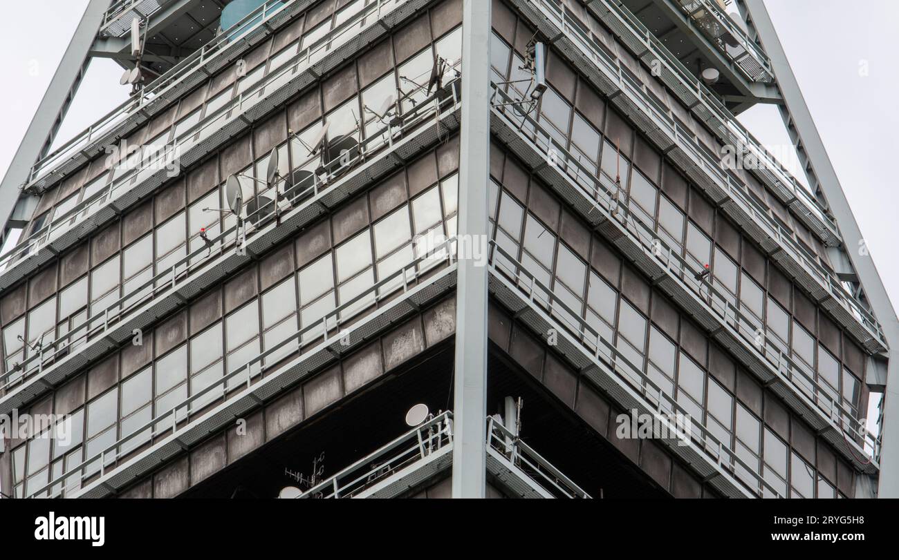 The Kamzik TV Tower. (Veza). 196-metre tall transmission tower with a ...