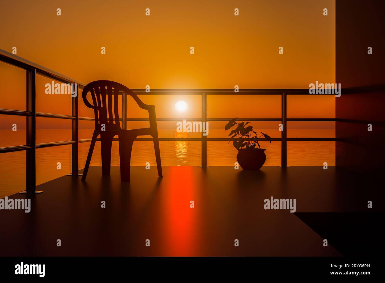 Beautiful sunset view from the veranda of the villa located on the ...