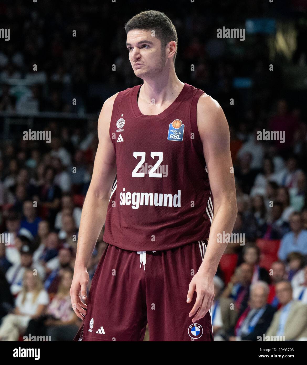 Munich, Germany. 29th Sep, 2023. Basketball: Bundesliga, FC Bayern ...